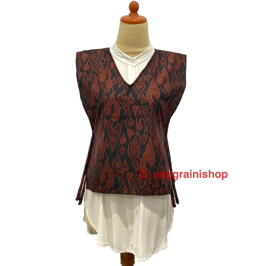 Jual Outer katun batik, Rompi batik, Vest batik | Shopee Indonesia