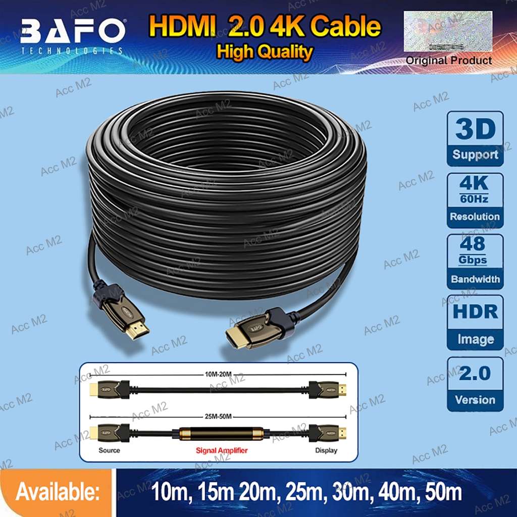 Jual Kabel HDMI BAFO Versi 2.0 4K 10m 15m 20m 25m 30m 40m 50m Original | Shopee Indonesia