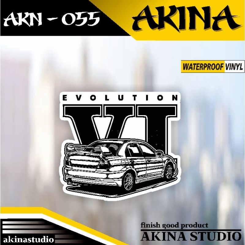 Jual sticker vinyl anti air lancer evolution 6 rear line art | stiker ...