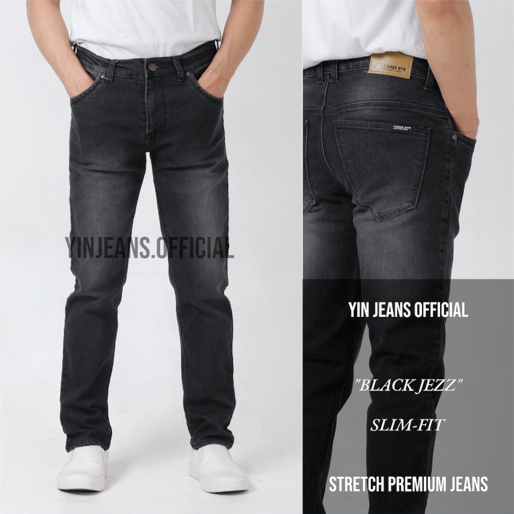 Jual Celana Jeans Pria Panjang Bahan Stretch Tebal Melar Cowok Denim ...