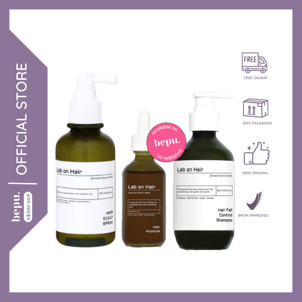 Jual Bepuskincare - Lab On Hair Anti Hair Fall Shampoo + Scalp Spray ...