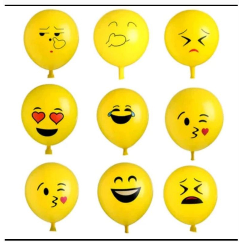 Jual BALON EMOJI 100 PCS - 100 PCS BALON EMOJI KUNING / BALON LATEX ...