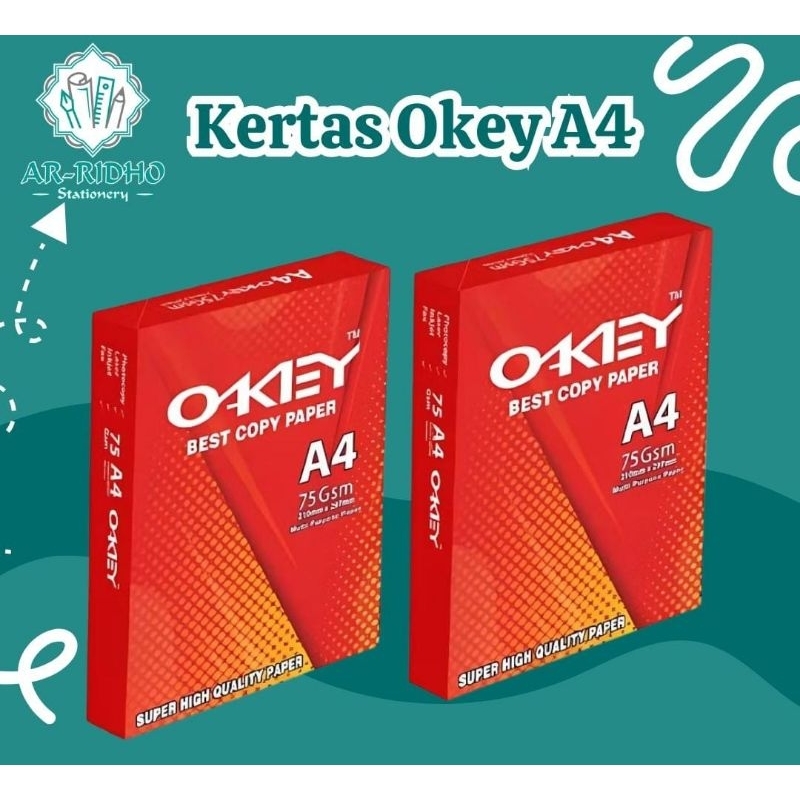 Jual KERTAS HVS OKEY - UKURAN A4 75 GSM | Shopee Indonesia