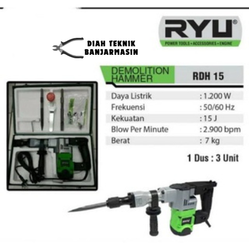 Jual Bor RYU JACK HAMMER BATU demolition hammer RDH 15 | Shopee Indonesia