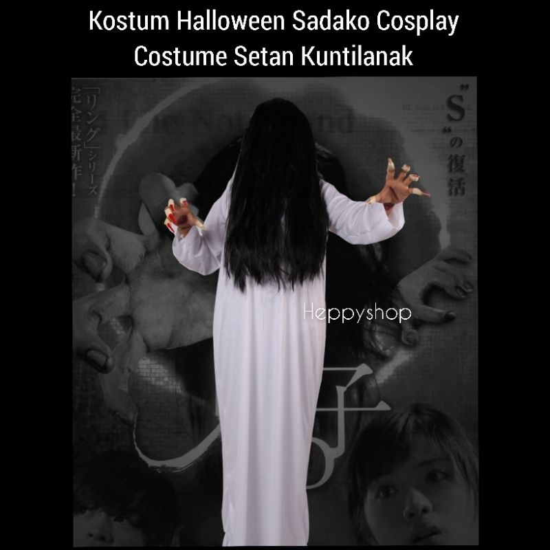 Jual Kostum Halloween Sadako Cosplay Costume Setan Kuntilanak | Shopee ...