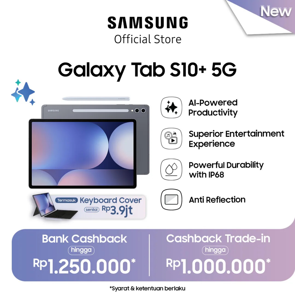 Jual Samsung Galaxy Tab S10+ 5G 12/256GB Inc Keyboard | Shopee Indonesia
