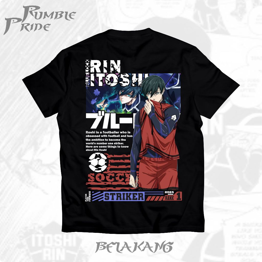 Jual Kaos Baju Itoshi Rin Blue Lock BL0018# Baju Anime katun 24s Jepang ...