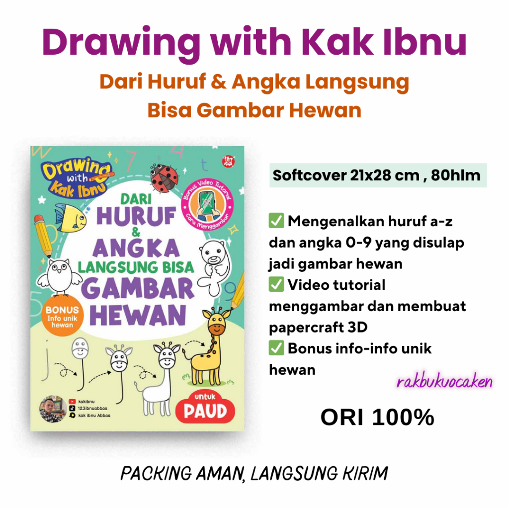 Jual Buku Drawing With Kak Ibnu : Dari Huruf & Angka Langsung Bisa ...