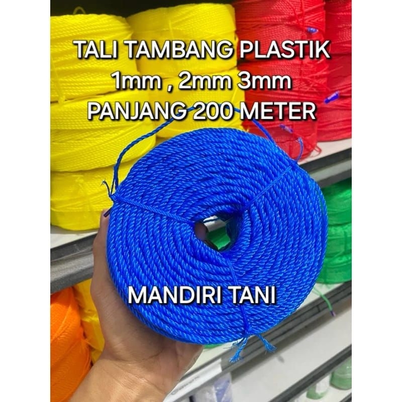 Jual Tali Tambang Plastik ROLL 1mm 2mm 3mm Panjang 200 Meter Tali Jemuran Tali Nilon | Shopee ...