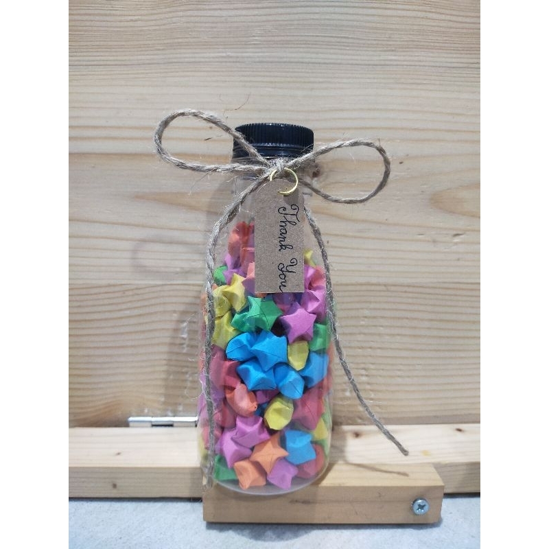 Jual Origami Bintang edisi warna rainbow dalaman botol plastik bentuk ...