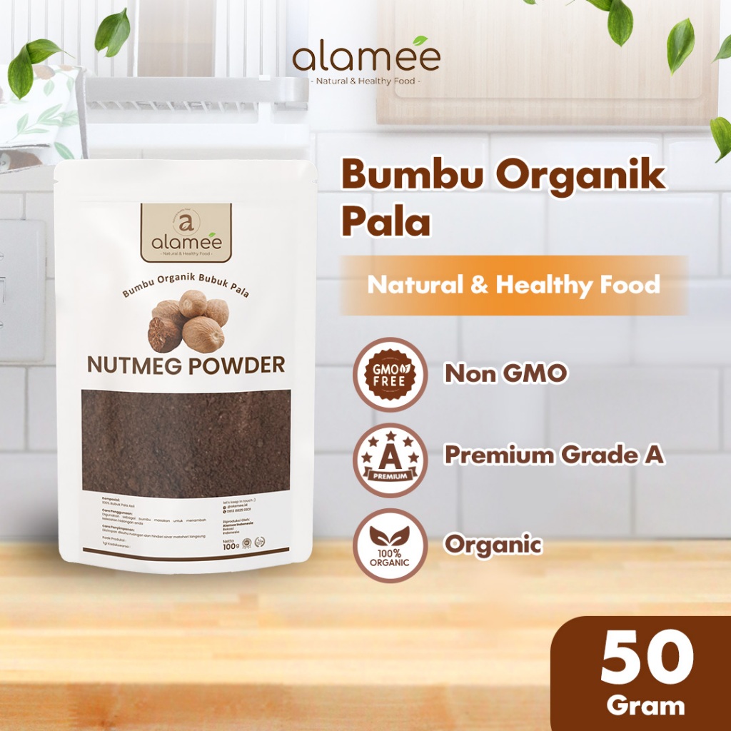 Jual ALAMEE Pala Bubuk Bumbu Dapur Nutmeg Seasoning Powder Rempah Murni ...