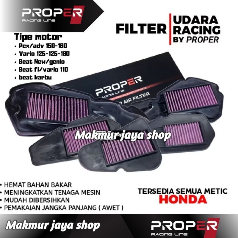 Jual Filter Udara Proper Vario 125 150 160 PCX 160 ADV 160 BEAT FI ...