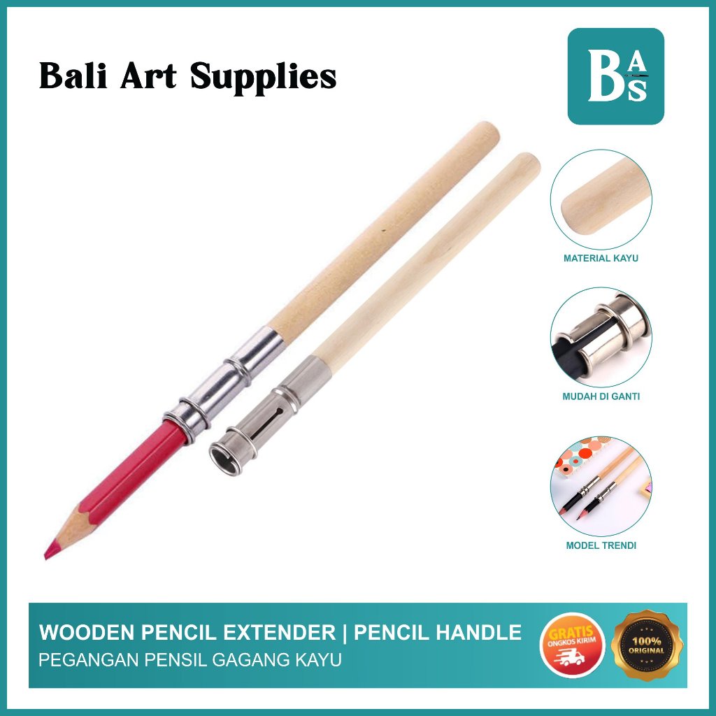 Jual Wooden Pencil Extender - Pensil Holder - Sambungan Pensil - Bali ...