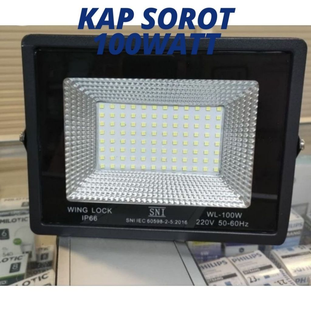 Jual LAMPU SOROT LED 100W KAP TEMBAK 100 WATT LED FLOOD LIGHT OUTDOOR WATERPROOF | Shopee Indonesia