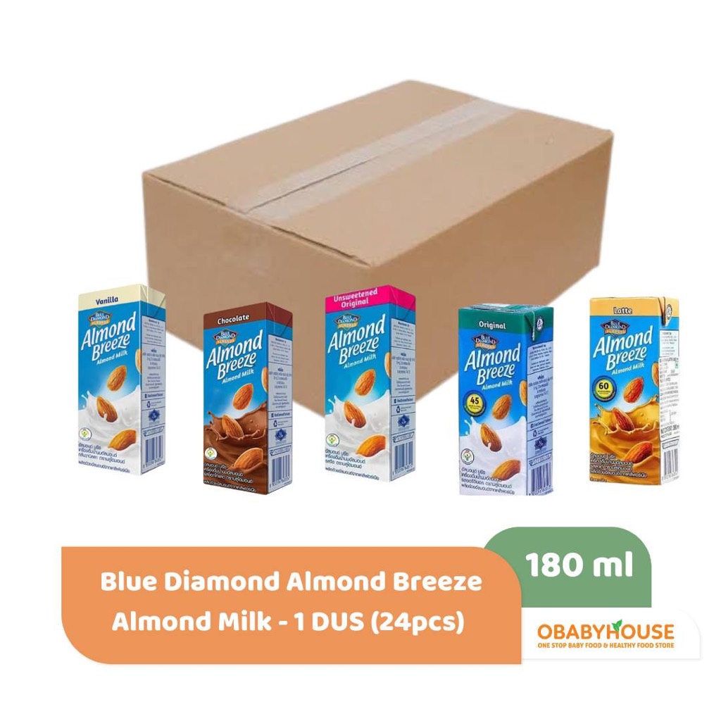 Jual Blue Diamond Almond Breeze Almond Milk 180 ml - 1 DUS (24 pcs) | Shopee Indonesia