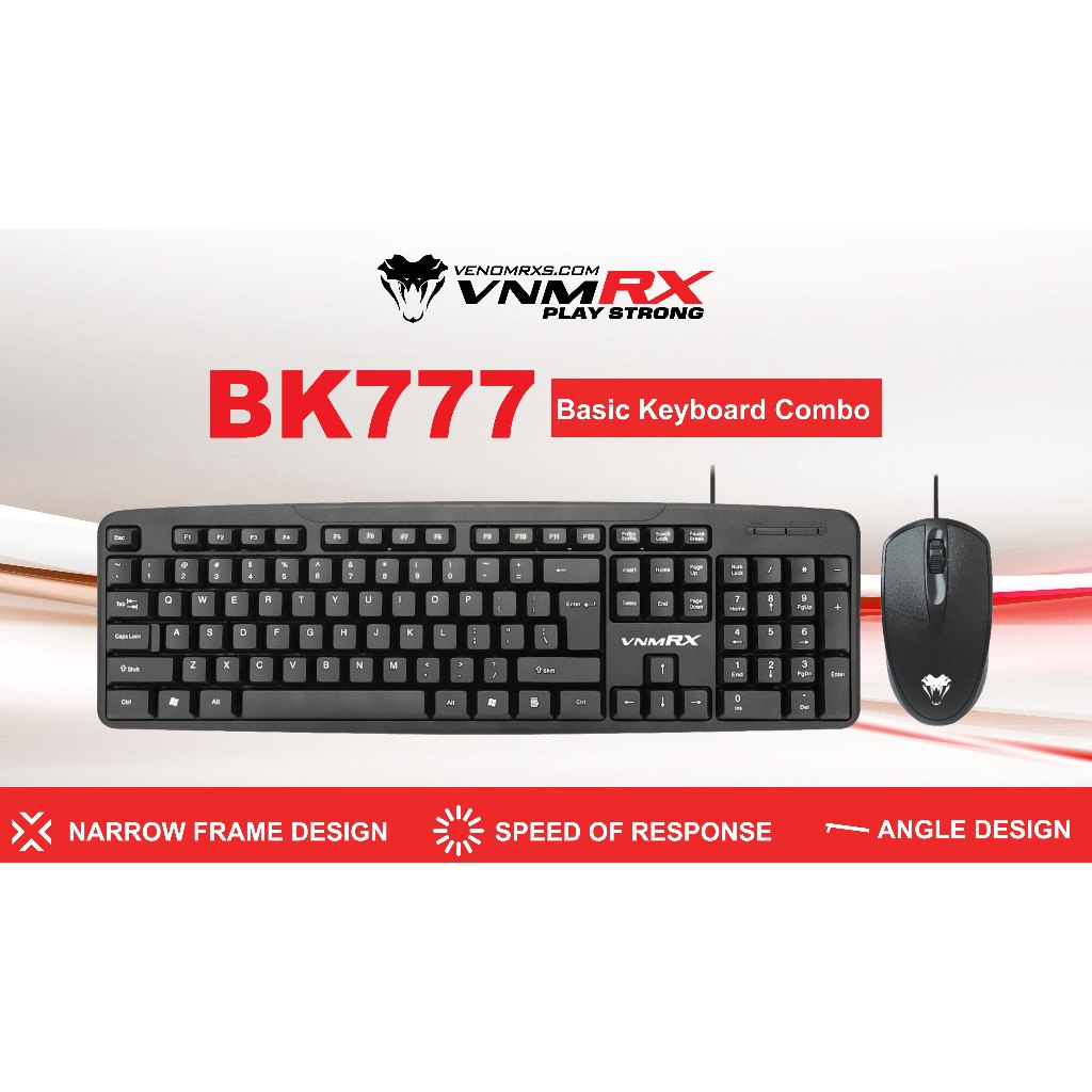 Jual VENOMRX KEYBOARD + MOUSE GAMING COMBO VENOM RX BK777 | Shopee ...