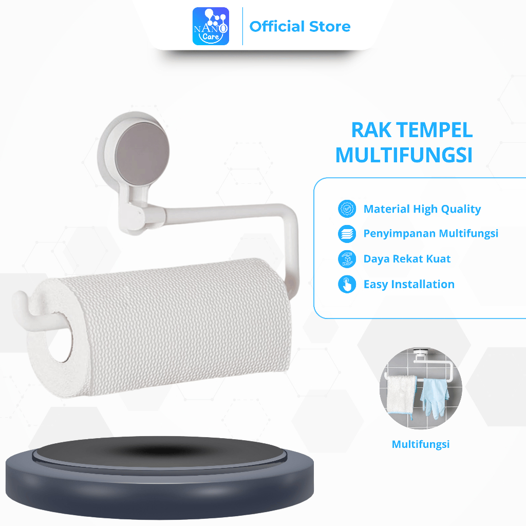 Jual Rak Handuk Tempel Dinding Serbaguna/Penyimpanan Tisu & Handuk ...