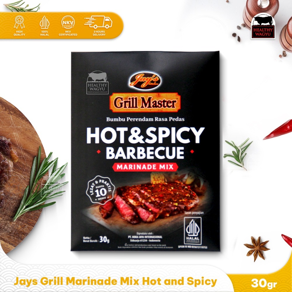Jual Jay'S Grill Master Hot Spicy Barbeque Marinade Mix 30gr Healthy Wagyu | Shopee Indonesia