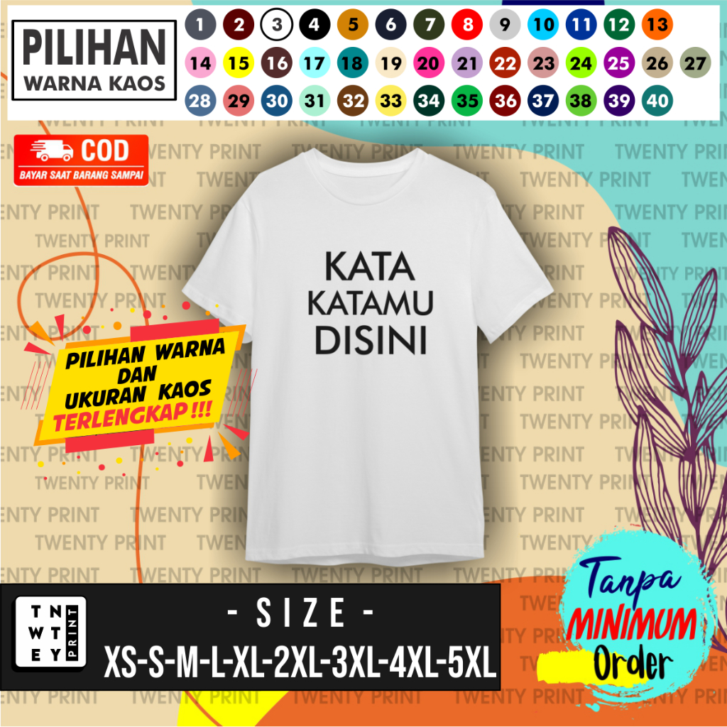 Jual SABLON CUSTOM KAOS COMBED 30.S, CUSTOM KATA KATA TULISAN LOGO SUKA ...