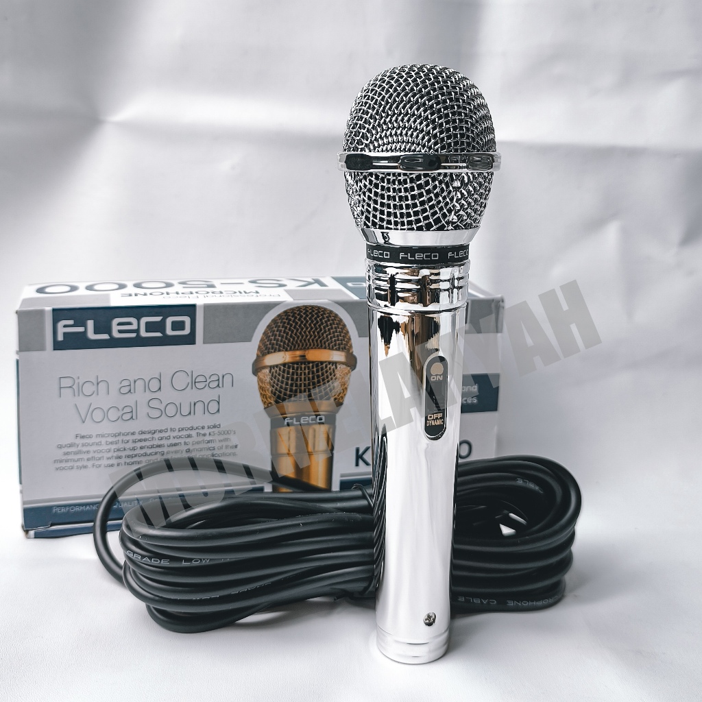 Jual Mic Kabel Fleco KS-5000 Gold Hypercardioid Panjang Kabel 5 Meter ...