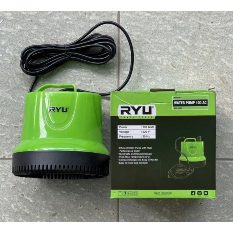 Jual pompa celup ryu Rpw 100 AC ( listrik) / mesin pompa Ryu /pompa celup ryu air bersih / water ...
