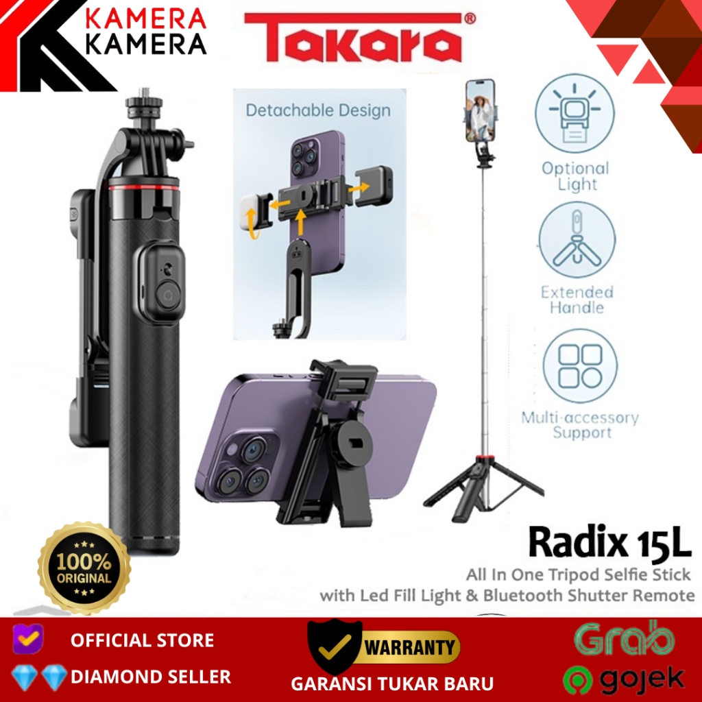 Jual Takara RADIX 15L All In One Tripod Selfie Stick Tongsis for ...