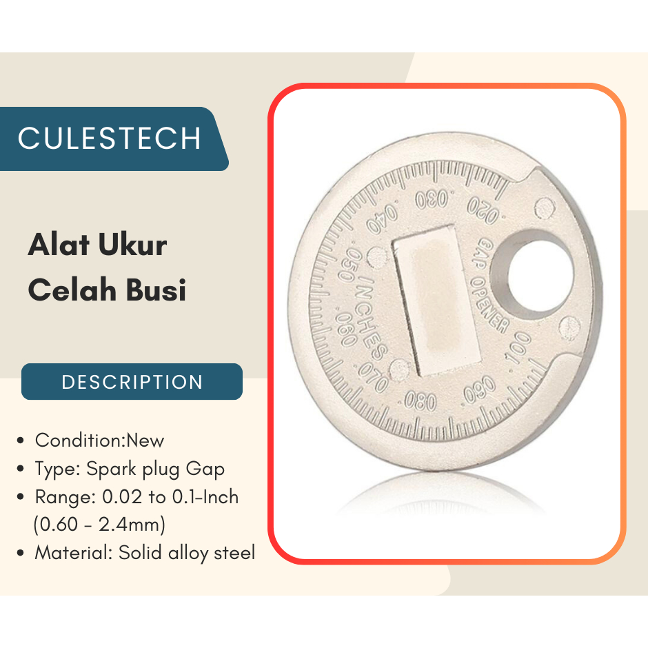 Jual Alat Ukur Celah Busi Gap Busi 0.6-2.4mm Spark Plug Gap Measurement ...