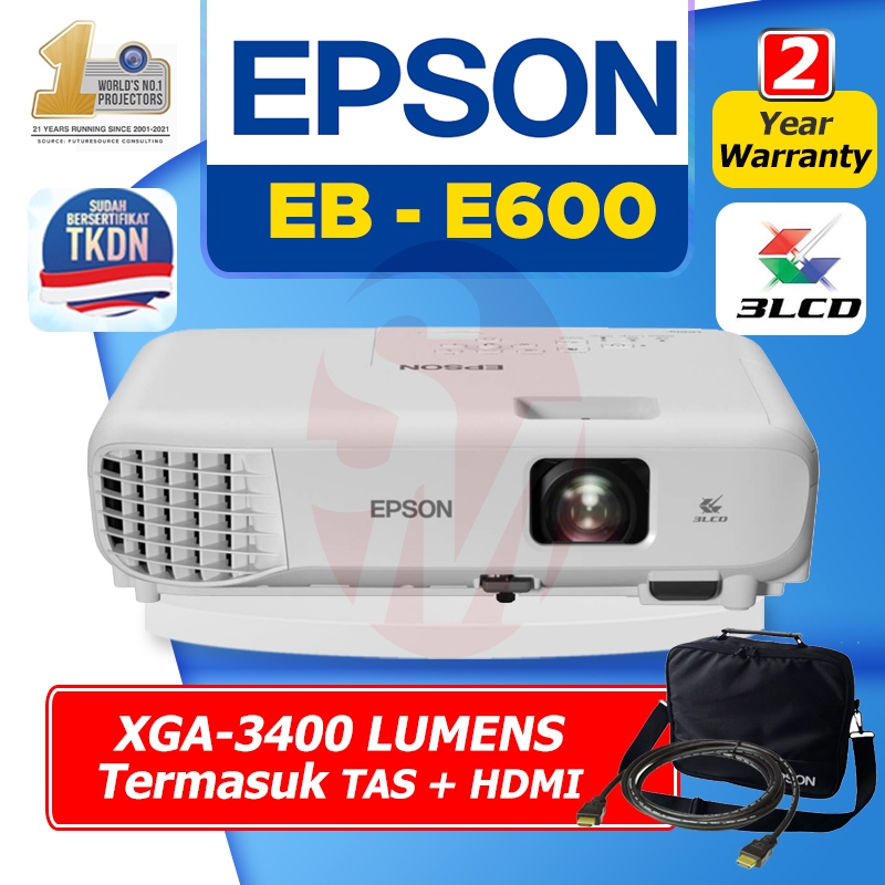 Jual Projector Epson EB E600 TKDN XGA 3400 Lumens 3LCD | Shopee Indonesia