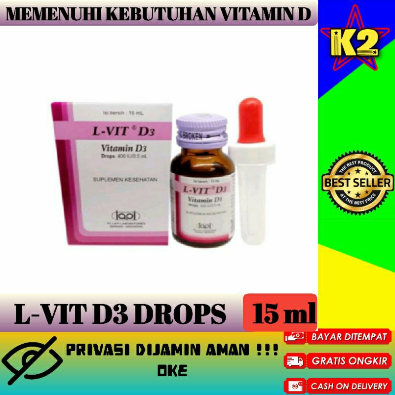 Jual L-Vit D3 Drops Untuk Memenuhi Kebutuhan Vitamin D 15 ml | Shopee Indonesia