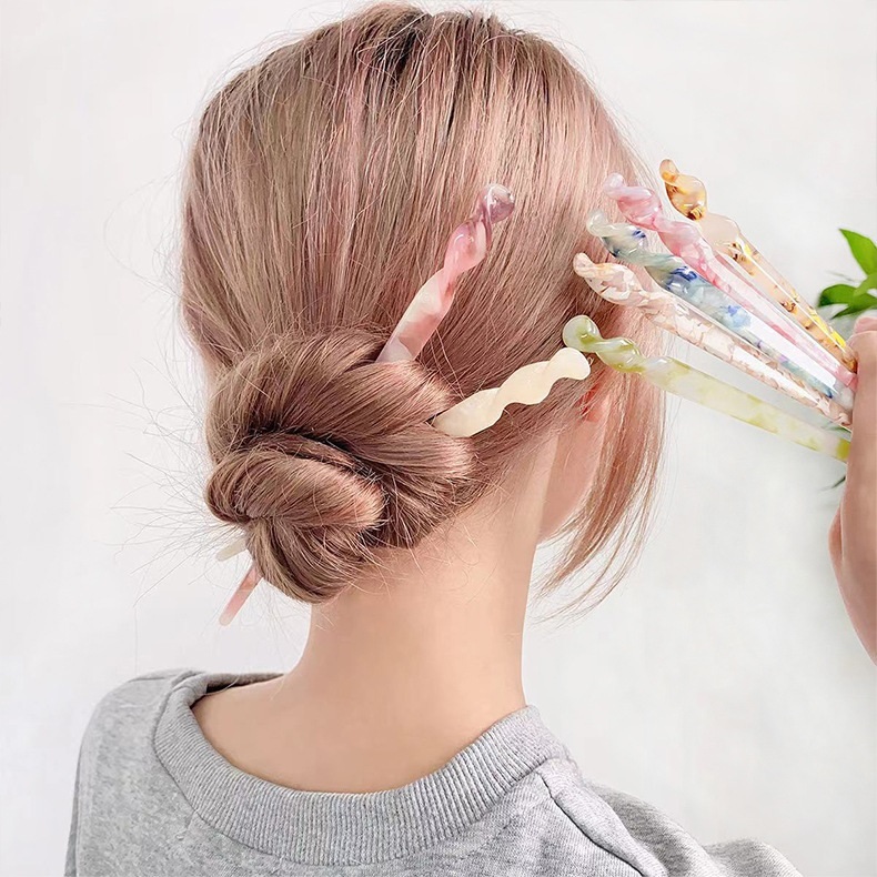 Jual Jepit Rambut Sanggul Tusuk Konde Simpel Ulir 17.8cm Bun Vintage ...