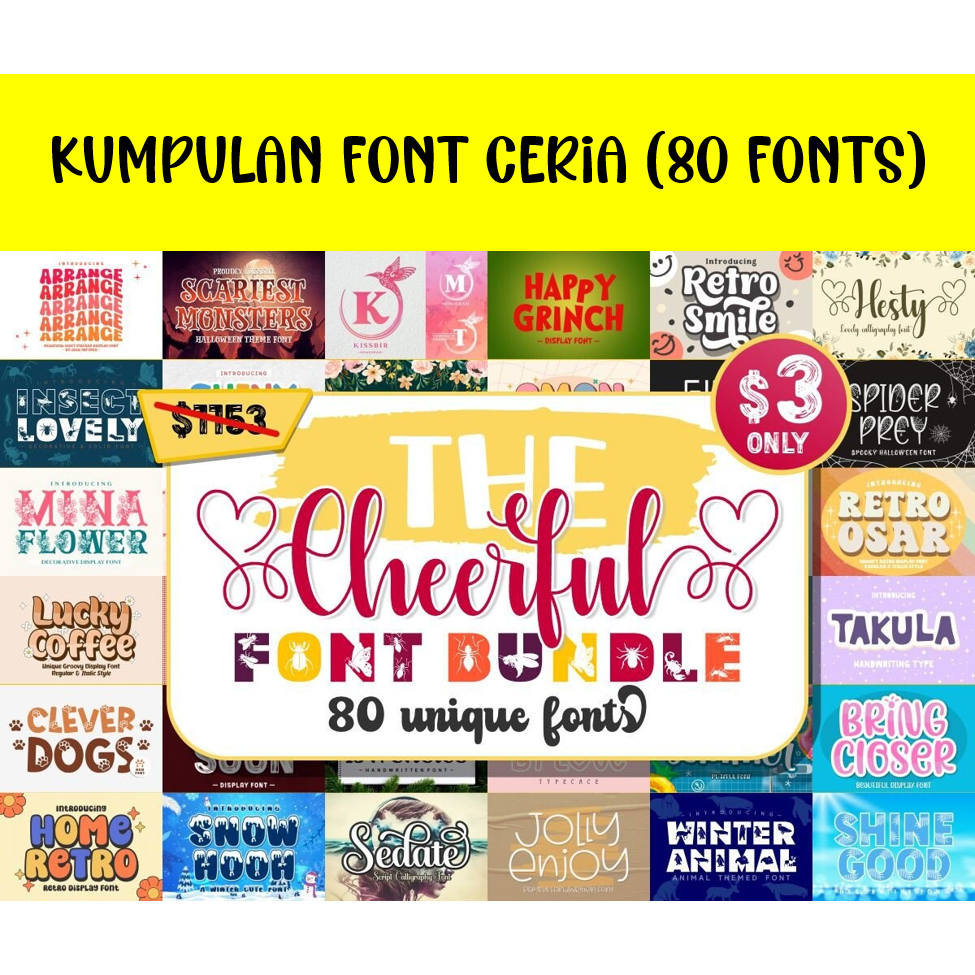 Jual Kumpulan Font Ceria (80 fonts) | Shopee Indonesia