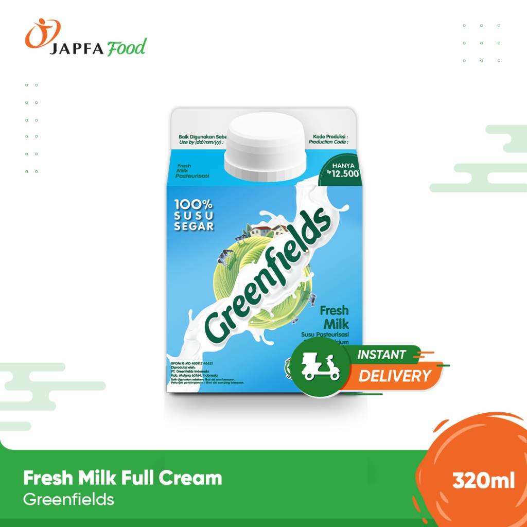 Jual Greenfields Fresh Milk Full Cream / Susu Segar Full Cream 320ml ...
