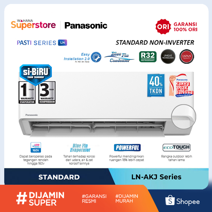 Jual Panasonic AC Wall Mounted Split Standard si-BiRU 1 PK - CS/CU ...