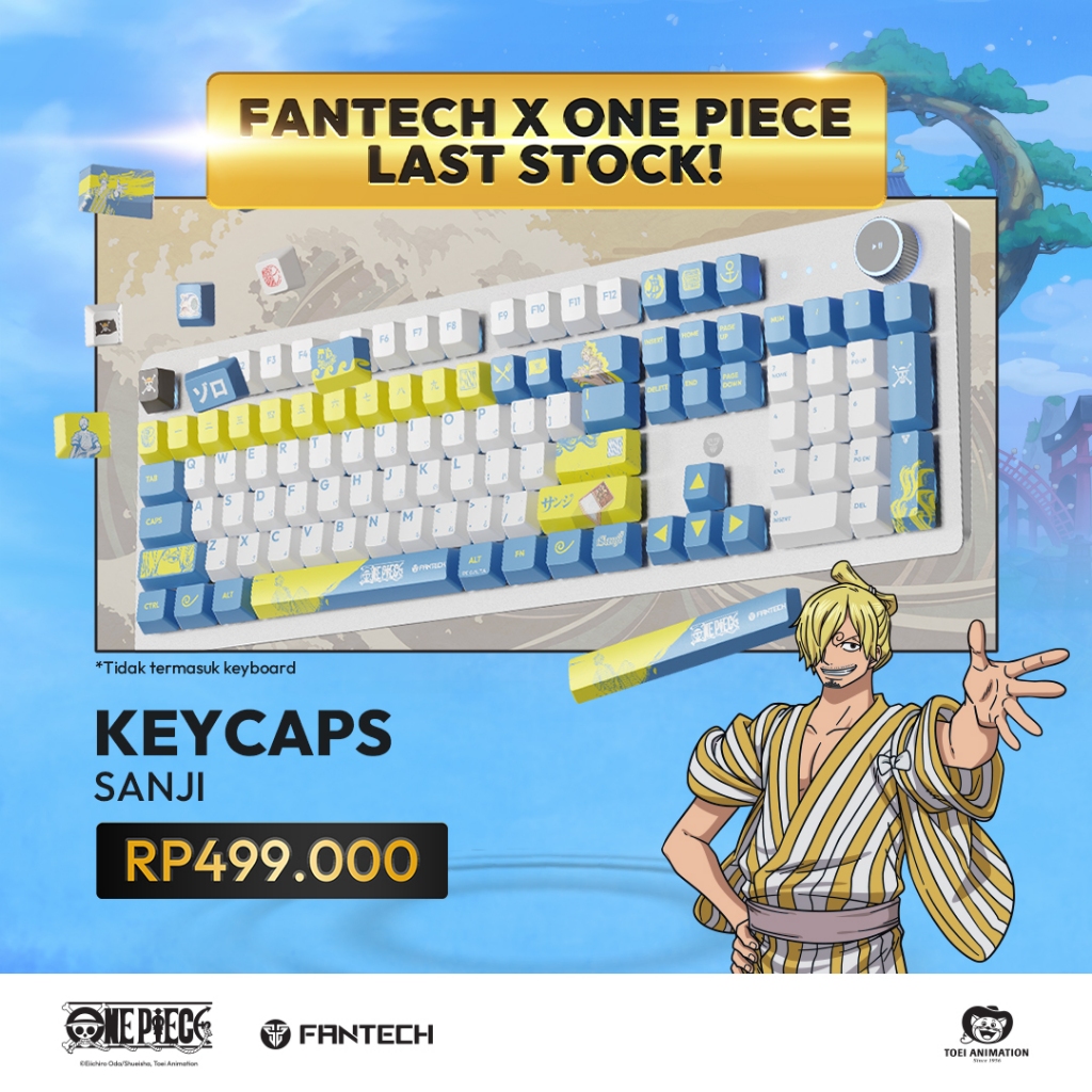 Jual Fantech One Piece Keycaps SET LUFFY-ZORO-SANJI PBT DYE SUB Cherry ...