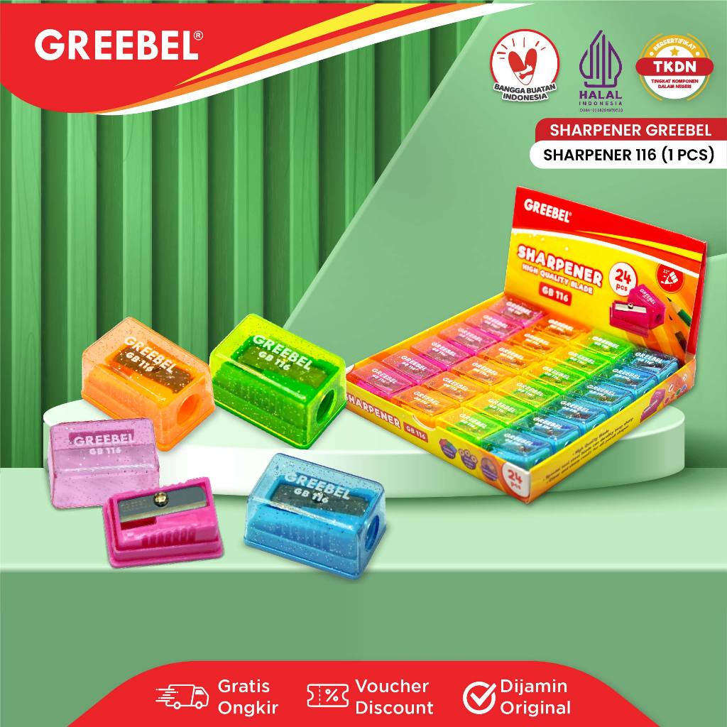 Jual GREEBEL Rautan Pensil Serutan Sharpener 116 (PCS) | Shopee Indonesia