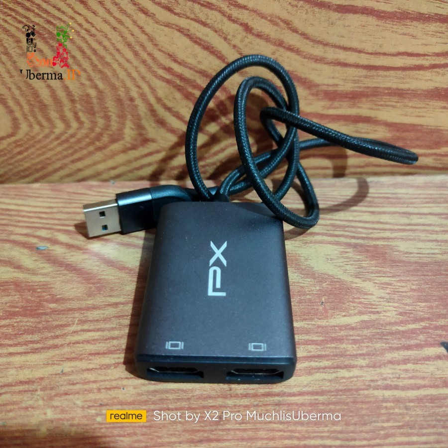 Jual USB 3.0 USB Type C Hub Converter ke 2 Display Layar PX UCH2H | Shopee Indonesia