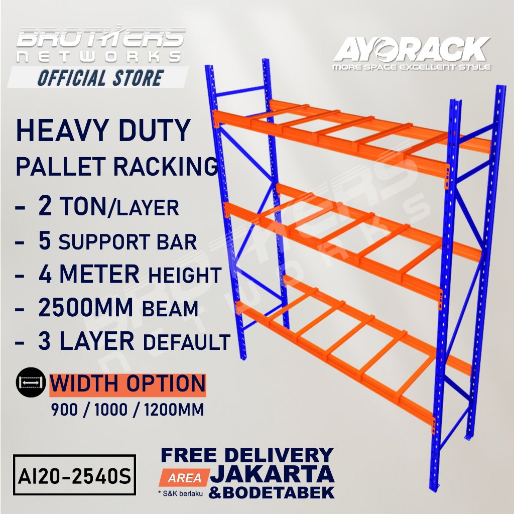 Jual PALLET RACKING 2 TON HEAVY DUTY 4 METER - RAK PALET AYORACK AI20 ...