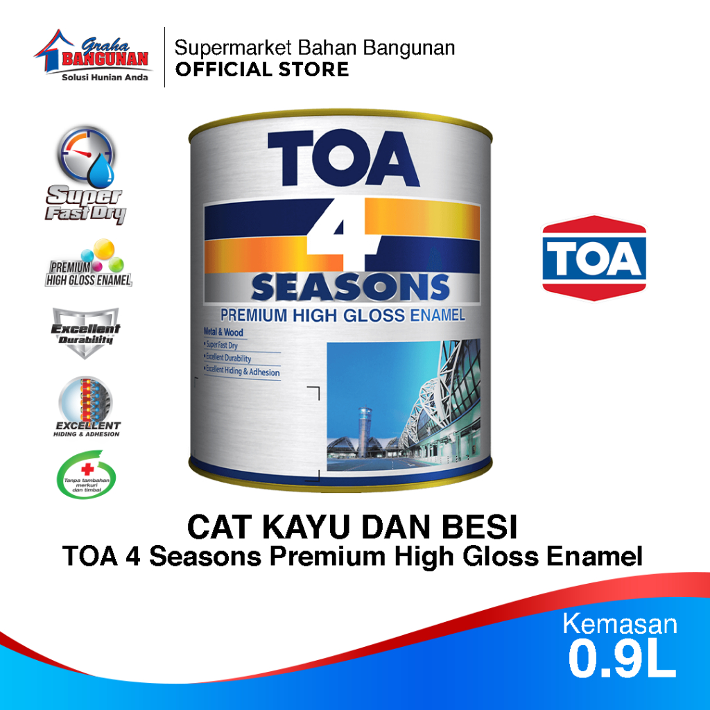 Jual Cat Kayu dan Besi TOA 4 Seasons Premium High Gloss Enamel | Shopee ...