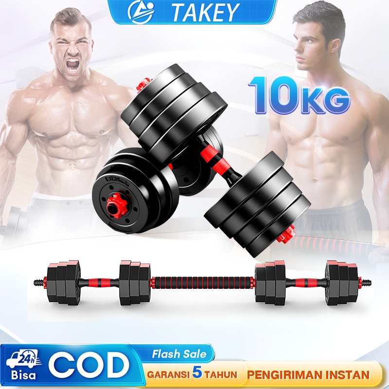 Jual 【TAKEY】Dumbbell Set 10KG Peralatan Fitness Barbel Alat Angkat Beban Dumbbell set peralatan ...