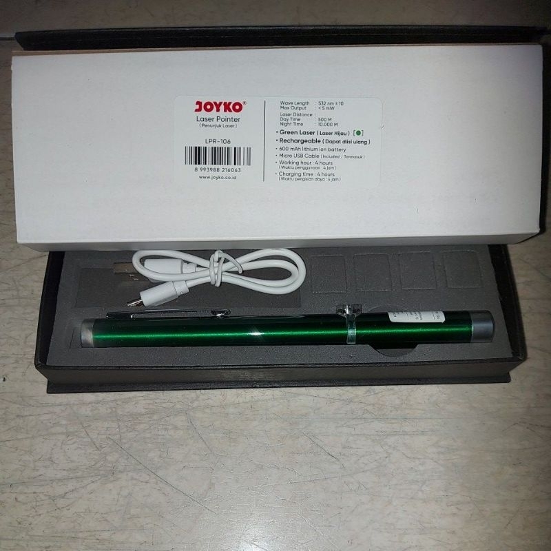 Jual laser pointer usb charger merk joyko type Lpr-106 hijau | Shopee ...