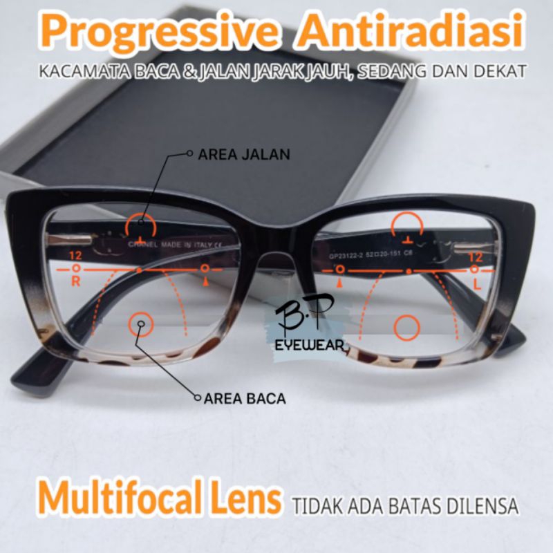 Jual Kacamata Baca Progresif SUPERSIN/CRMC Antiradiasi Cat eye ...
