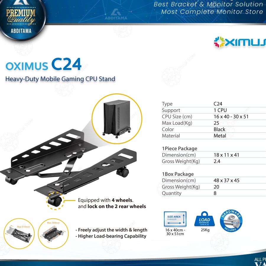 Jual Rak CPU Tray CPU Tempat CPU tatakan Adjustable Width CPU OXIMUS ...