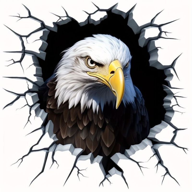 Jual stiker gambar elang 3d size 15x15 cm print cut | Shopee Indonesia