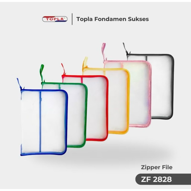 Jual TOPLA Zipper File 2828 Map Dokumen Resleting Folio F4 Tas ...