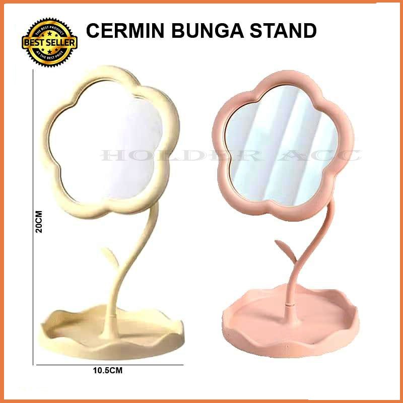 Jual HA Cermin Aesthetic Stand Mirorr Flower Kaca Meja Rias / Cermin ...