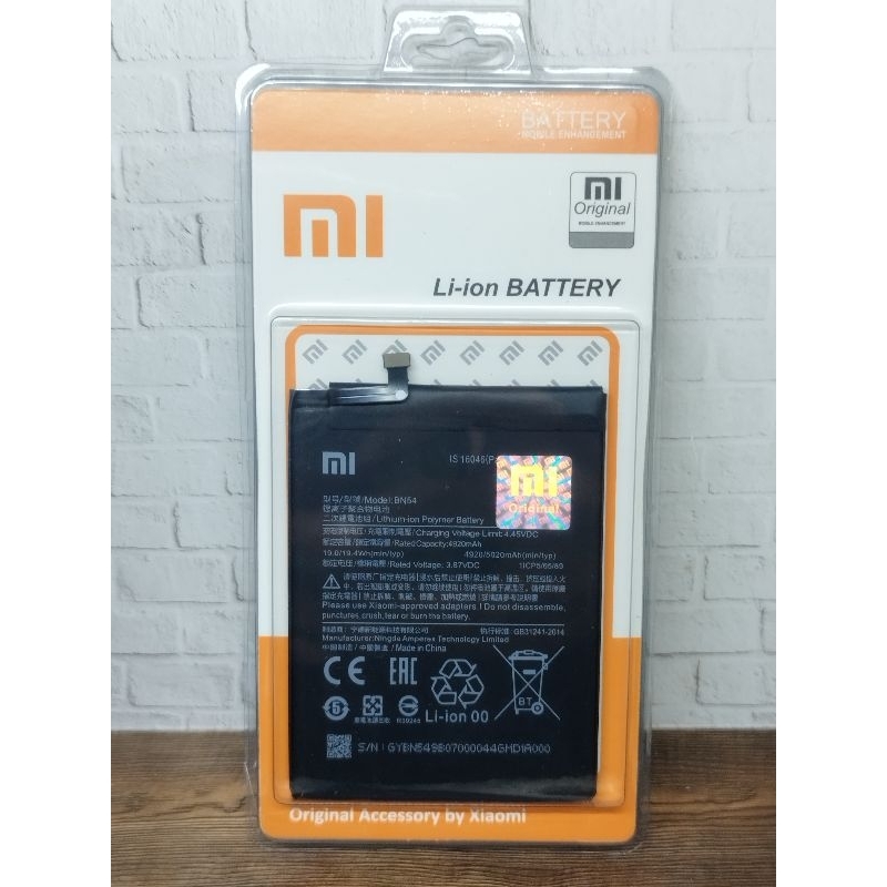 Jual BATERAI BATRE XIAOMI REDMI 9 / REDMI NOTE 9 BN54 ORIGINAL GARANSI ...