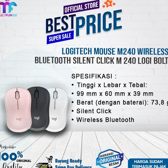 Jual Logitech M24 Mouse Wireless uetooth Silent Click M24 | Shopee ...