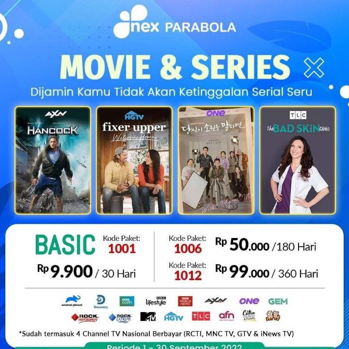 Jual Paket Basic Reciver Nex Parabola 1 Bulan 2 bulan 3 bulan dan 6 ...