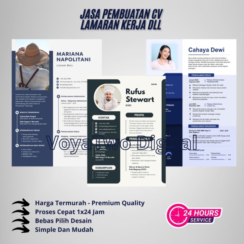 Jual Jasa Pembuatan CV/Lamaran Kerja/Resume/Ubah Foto Premium DLL ...