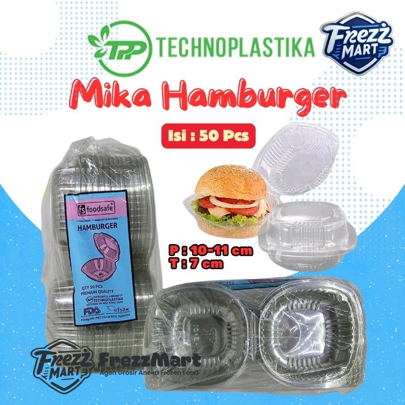 Jual Mika HB Burger Plastik Tempat Tray Hamburger Donat Donut Salad ...